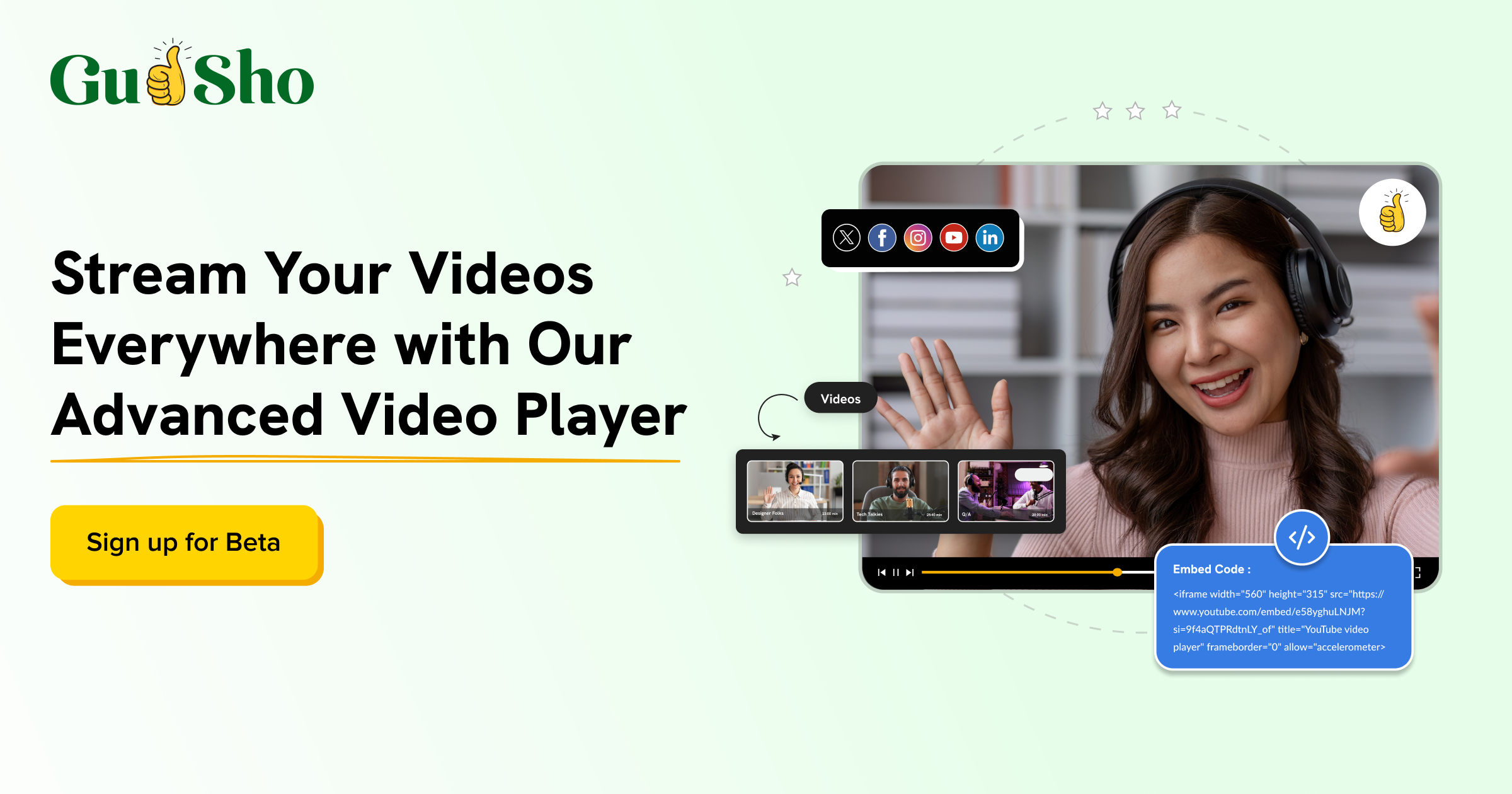 Custom Ad-Free Video Embed Player Online for Website